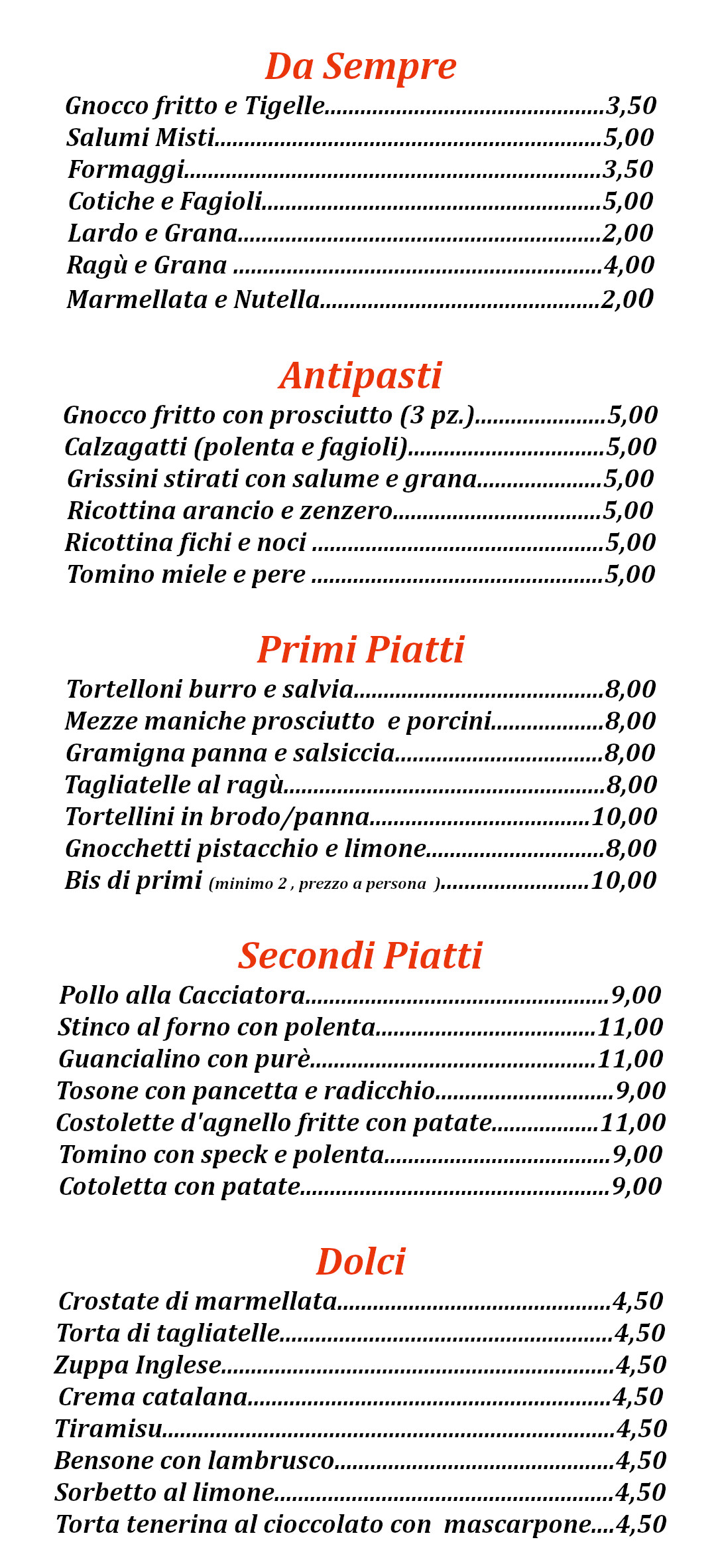 Menù Inverno 2023/2024 – Trattoria Zanichelli